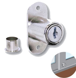 Plunger Lock for Sliding Bypassing Doors. Bright-nickel finish Keyed D ...
