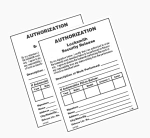 Authorization Forms 100 pack – Foley-Belsaw Locksmithing